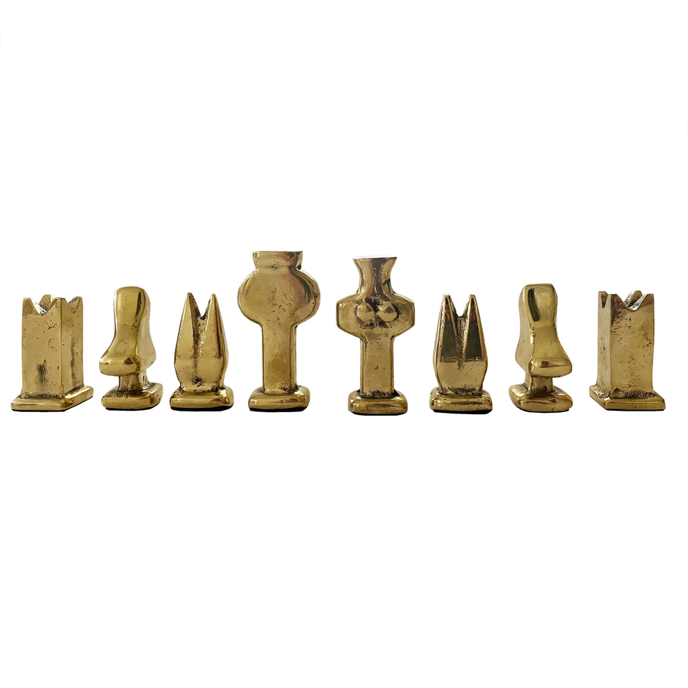 Vintage David Marshall Brass and Aluminum Chess Set – Found Gallery